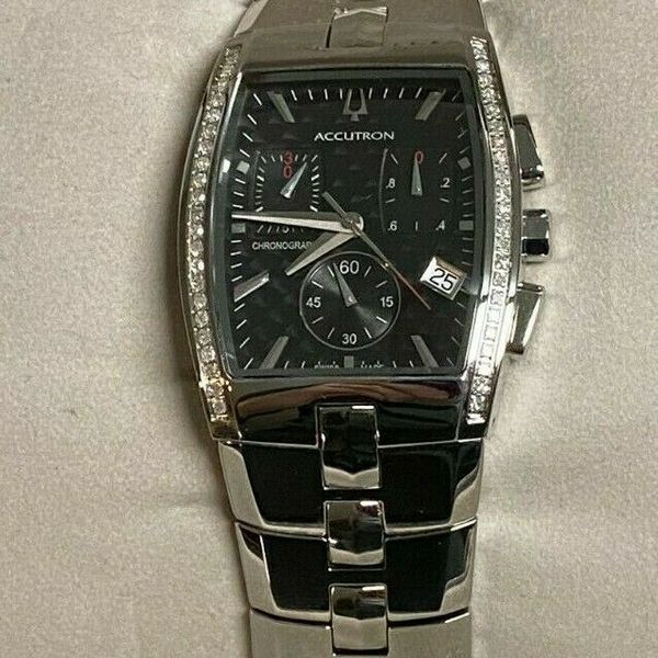PERFECT Bulova Accutron C8671235 All Stainless, Diamond Bezel ...