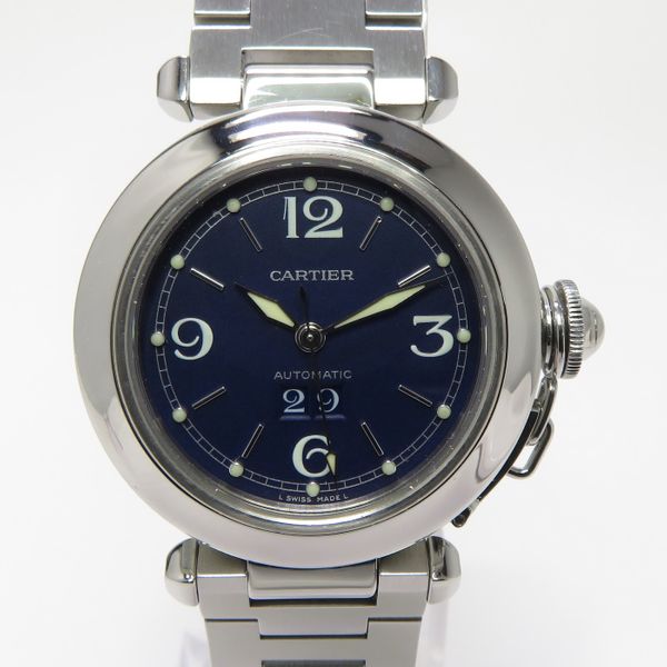 [Used] CARTIER Pasha C Big Date Automatic SS Navy Dial W31047M7 ...