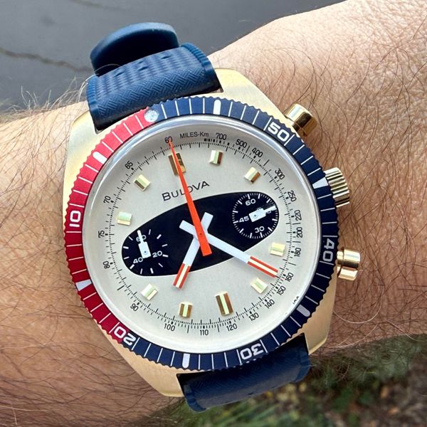 [WTS] Bulova “Surfboard” Chrono, Gold Tone Version 98A256, Pepsi Bezel ...