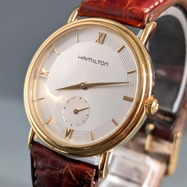 [MInt] Hamilton 6210 Registered Edition Roman Gold Quartz Men's Watch ...