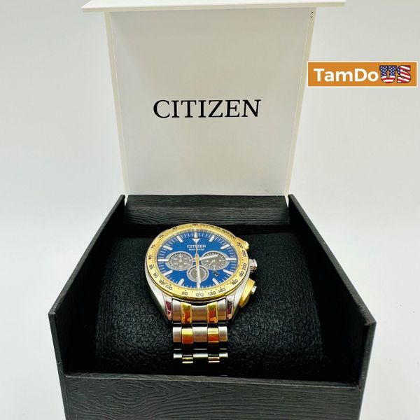 Citizen Men's Watch CA4544-53L Carson Eco Drive Blue Dial Two Tone ...