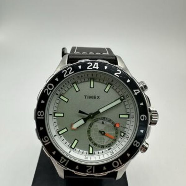 Timex Mens IQ+ Model M329 (Black Leather Strap Watch) TW2R39500/New ...