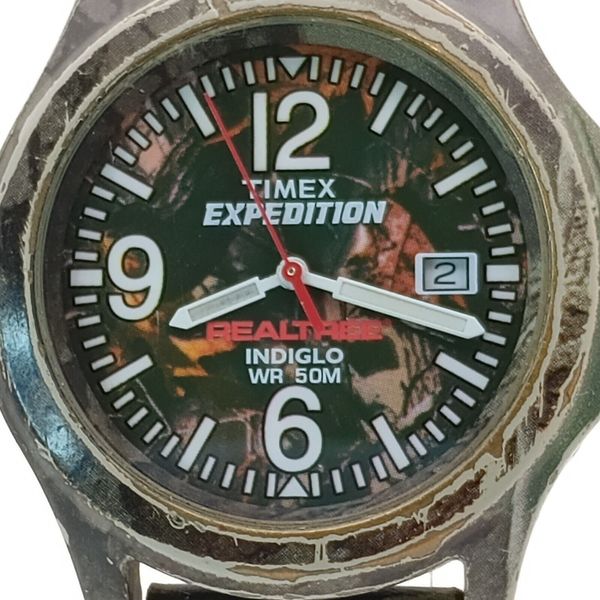 Timex Expedition RealTree Camo Dial w Camo Leather Band *shows wear ...