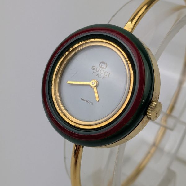 Vtg GUCCI Change Bezel Watch Quartz Gold Authentic AS-IS UNTESTED JUNK ...