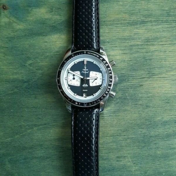 Yema Rallygraf Reverse Panda Black White Chronograph Quartz w Black ...