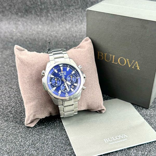Bulova Marine Star 96B256 Bule Dial Stainless Steel Chronograph Men's ...