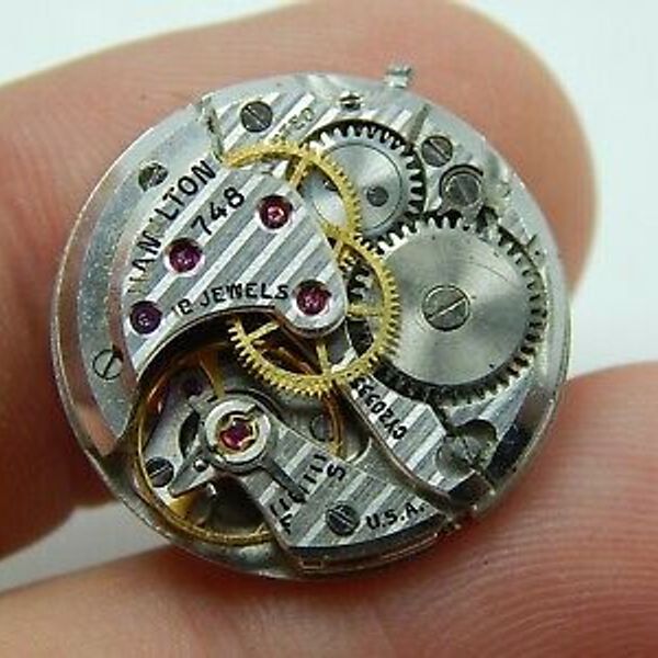 Vintage Hamilton Cal 748 18 jewel mechanical wrist watch movement Hand ...