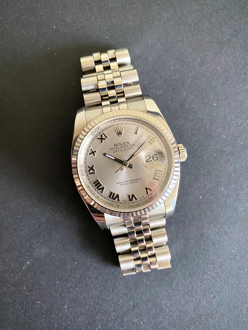 *Full set* Rolex Oyster Perpetual 36mm white gold bezel with hidden ...