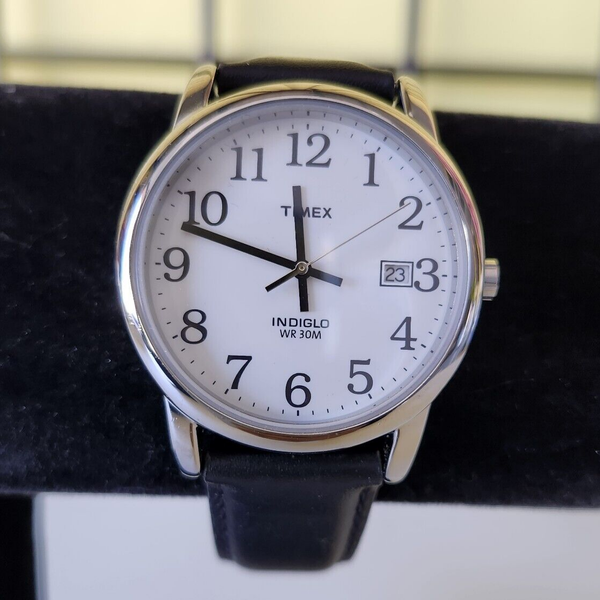 Timex T2H281 Men's Easy Reader Indiglo Watch 35mm Water Resistant Black ...