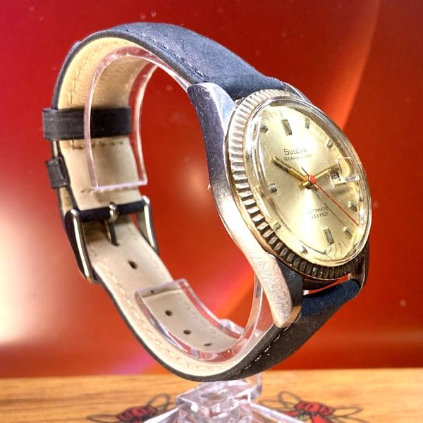 Vintage Bulova Oceanographer Automatic 333 Feet Diver Watch-10K Gold ...