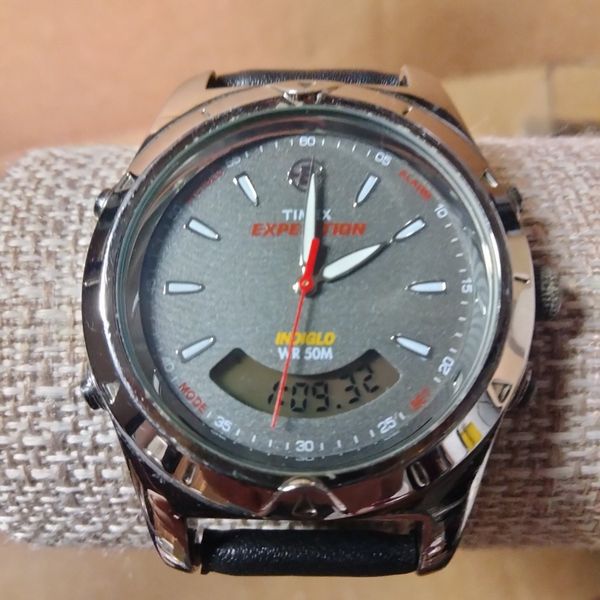 Timex Expedition Indiglo WR 50m Analog Digital Watch New Battery & Belt ...