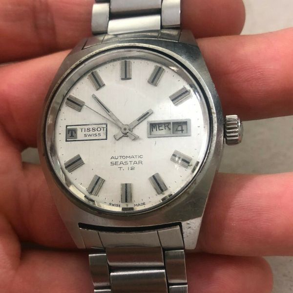 Vintage Tissot T12 Seastar Day Date Automatic 1968 Caliber 794 21 Jewel ...