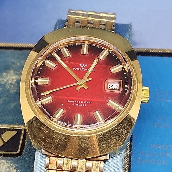 Rare Vintage Waltham Red Dial Manual Winding Men's Watch Working ...