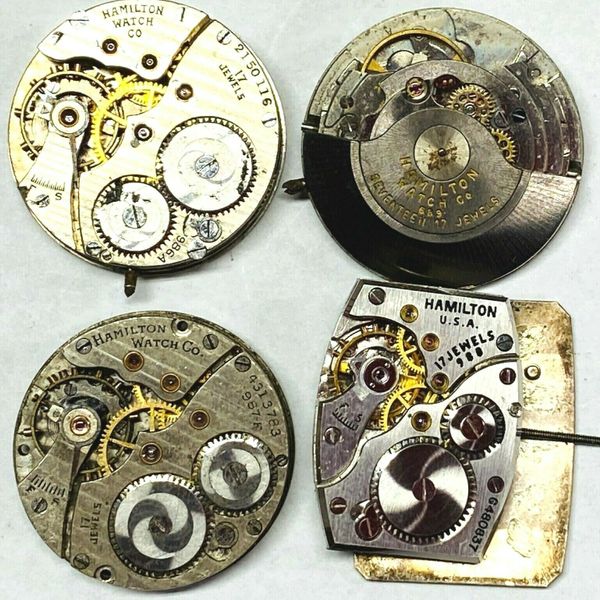 Lot of Vintage Men Hamilton 689 980 986A F Wrist Watch Movements Part ...