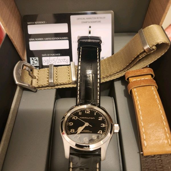 Hamilton Khaki Field Murph 38mm with original strap and 2 extra straps ...