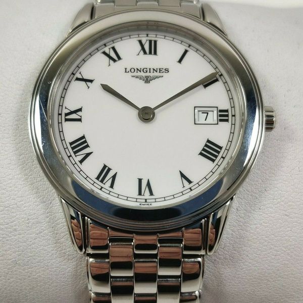 Longines Flagship SWISS Quartz White Dial Stainless Steel Men's Watch ...