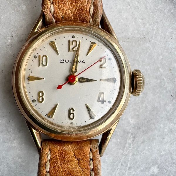 Vintage Bulova N3 Ladies Wristwatch - Rolled Gold Plated - Leather Band ...