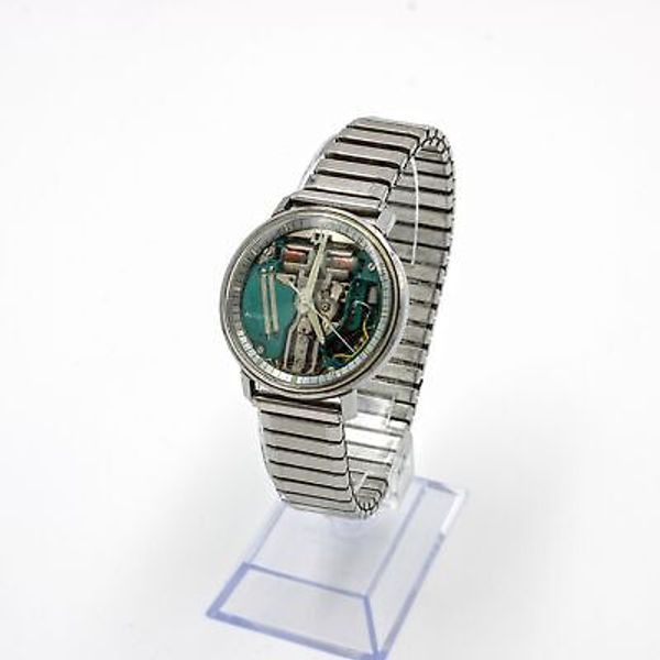 Vintage Bulova Accutron Spaceview Mens Wristwatch Skeleton 35mm 6.5" # ...