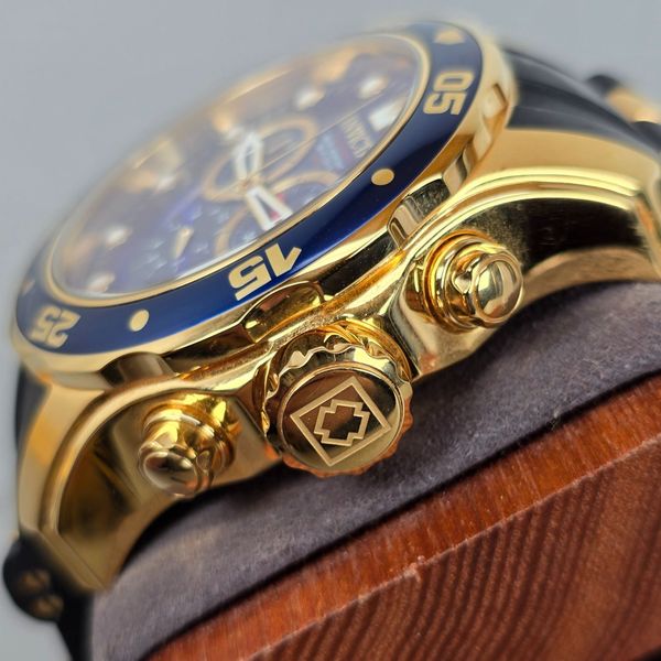 Invicta Pro Diver Chronograph Model 6983 Gold Blue Luxury Mens Watch ...