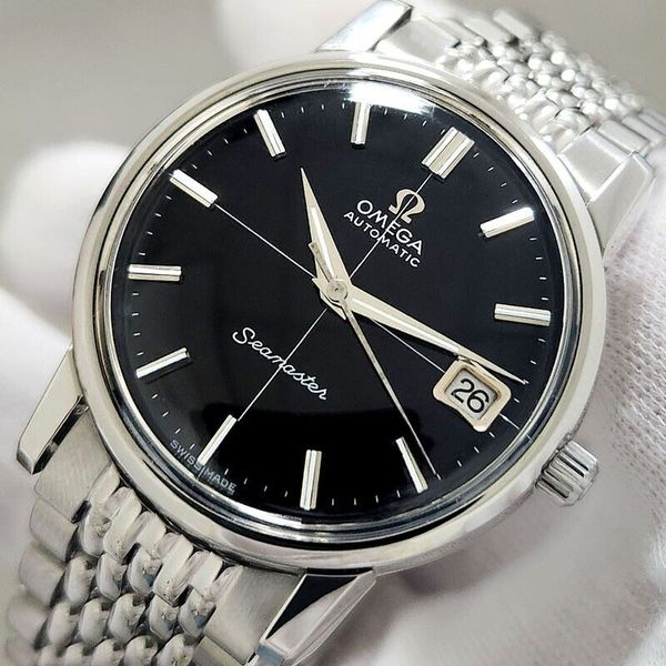 OMEGA SEAMASTER AUTOMATIC 166003 CAL562 DATE BLACK DIAL MEN'S WATCH ...