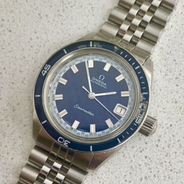 Vintage OMEGA Seamaster 60 Ref 166.062 Big Crown - Blue Dial Menâ s ...