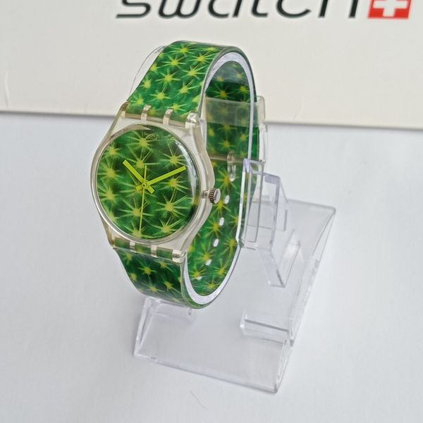 SWATCH GK245 CACTUS DOME CRYSTAL 34MM SWISS MADE WATCH (RELEASED 1996 ...