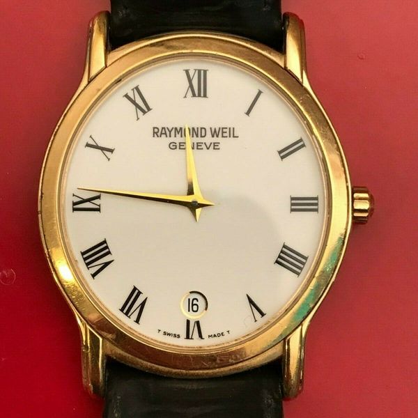 Men's Raymond Weil Watch Tradition Ref 5571 - Black Leather Strap ...