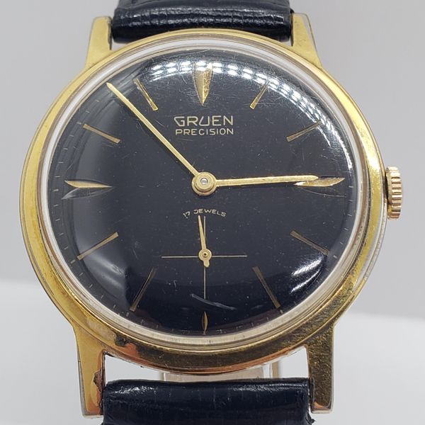 [WTS] 1950s Gruen Precision 510 - Vintage - Reduced Price - Black Dial - $110 | WatchCharts