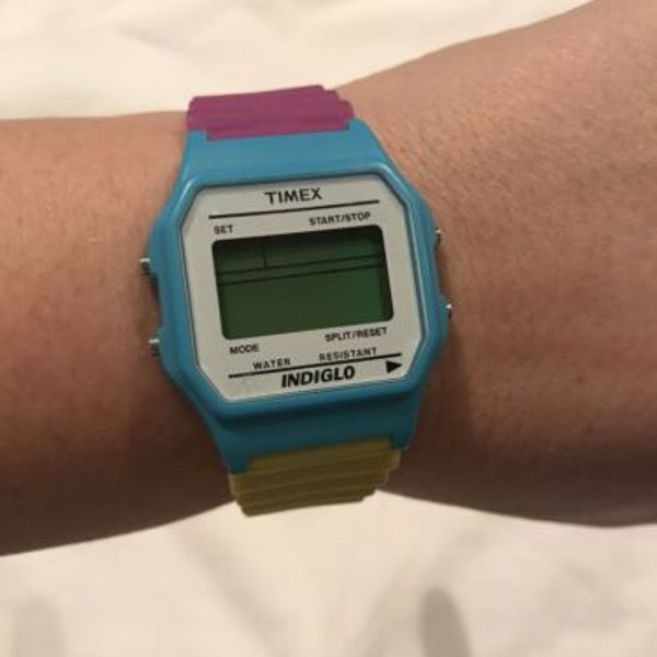 Timex Indiglo Digital Watch Multicoloured Pink Blue Yellow - Very 90’s ...