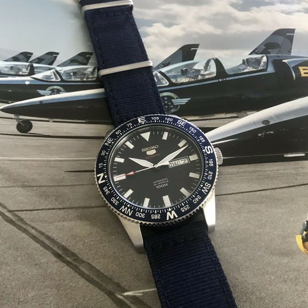 2015 SEIKO 5 WATCH- 4R36 SRP665J1-24-JEWEL, AUTO W/ ROTATING COMPASS ...