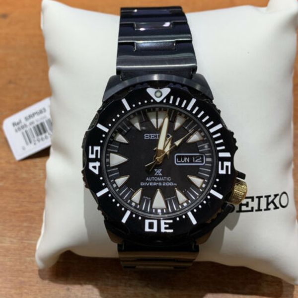 Seiko Automatic Gents Stainless Steel Black Dial Divers Watch SRP583 ...