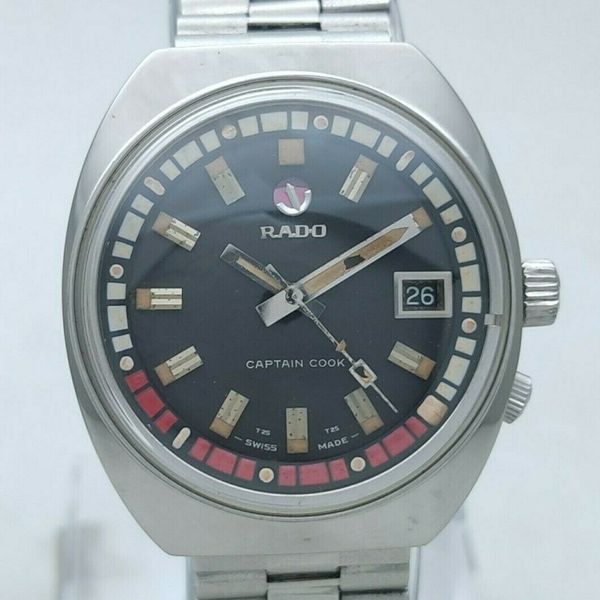 Vintage Rado Captain Cook MkII Ref. 11773/2 Automatic Date St. Steel ...