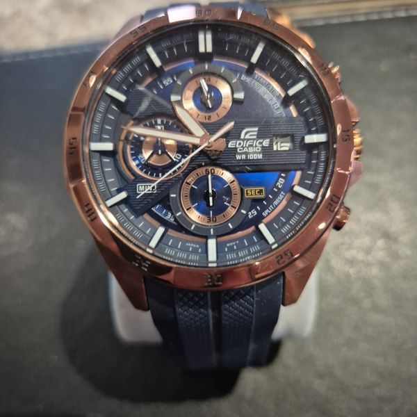 Edifice Casio Blue Strap Blue Face | WatchCharts Marketplace