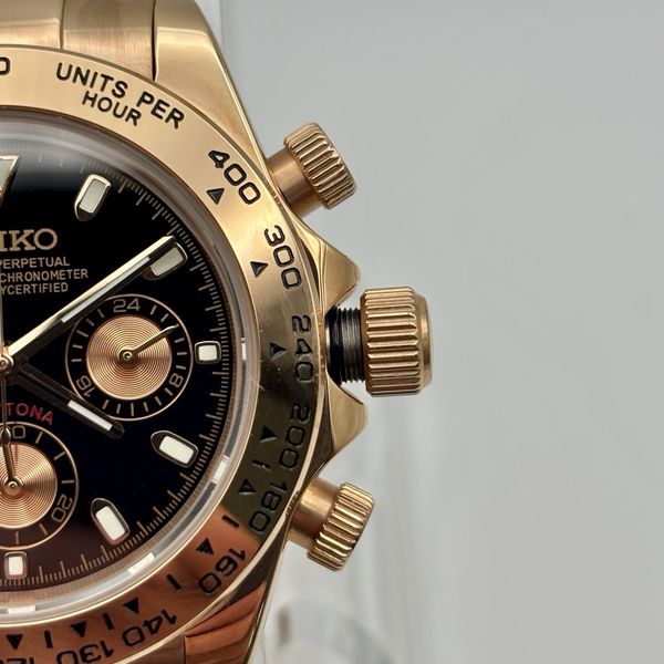 Seiko VK63 MOD | Gold Chrono | Black Dial | Custom Build | Stainless ...