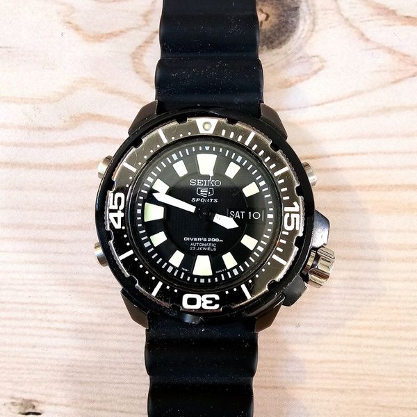 Seiko 5 Sports Day Date 7S36-02S0 Automatic Frankenmonster Scuba Diver ...
