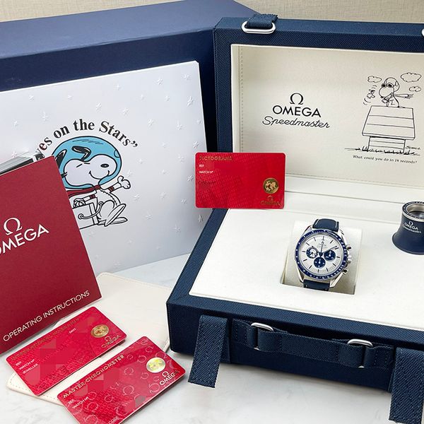 New Omega Speedmaster Moonwatch Silver Snoopy Award OMEGA SPEEDMASTER ...