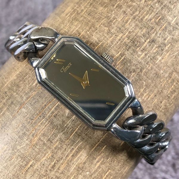 Timex Ba Cell Women Dress Silver Chain Bracelet 15mm Quartz Analog ...