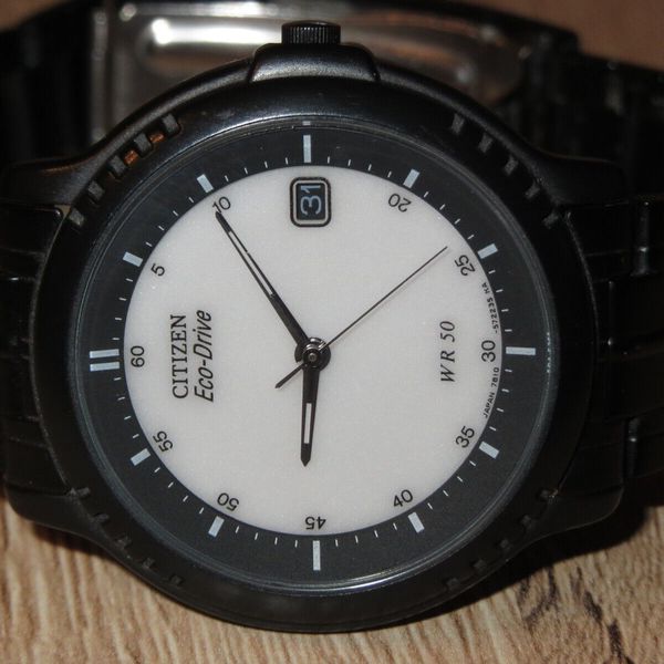 Citizen GN-4-S Eco Drive WR50 Black Beautiful Elegant Thin Wristwatch ...