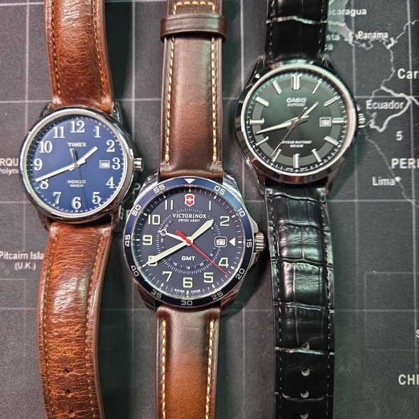 Victorinox FieldForce GMT, Casio MTS-100L, Timex Easy Reader -3-watch ...