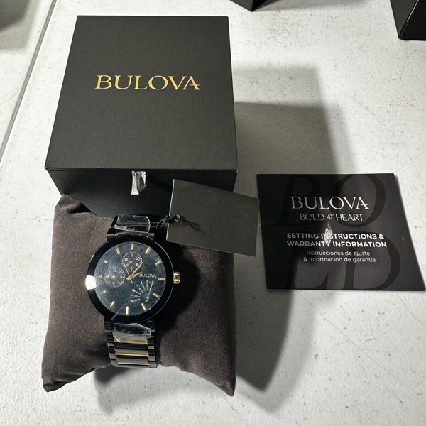 Bulova Modern Black Dial Two-tone Men's Watch 98C124 - USED *DEFECTIVE ...