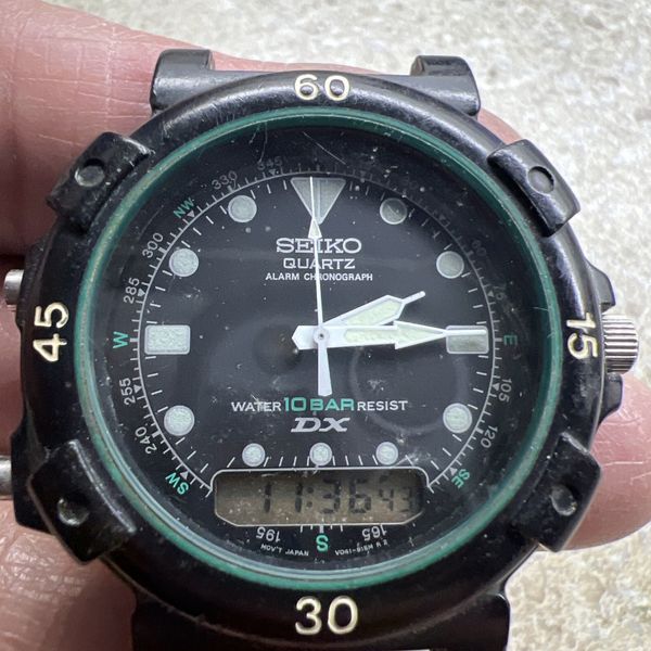VTG Seiko DX Analog Digital Watch 42mm Black Dial(Functional Not ...