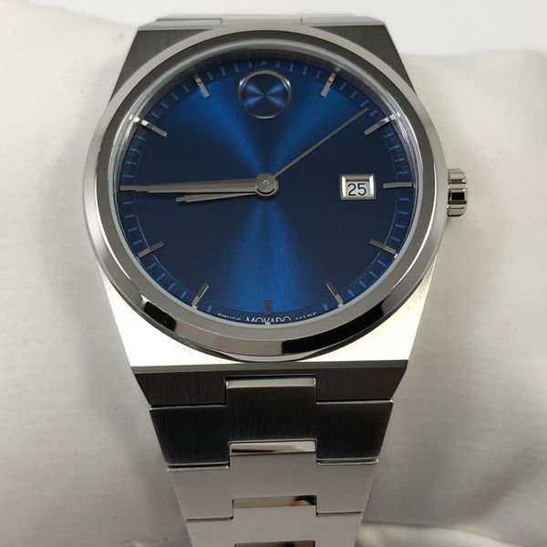Movado Bold Quest SWISS Quartz Blue Dial Stainless Steel Men's Watch ...