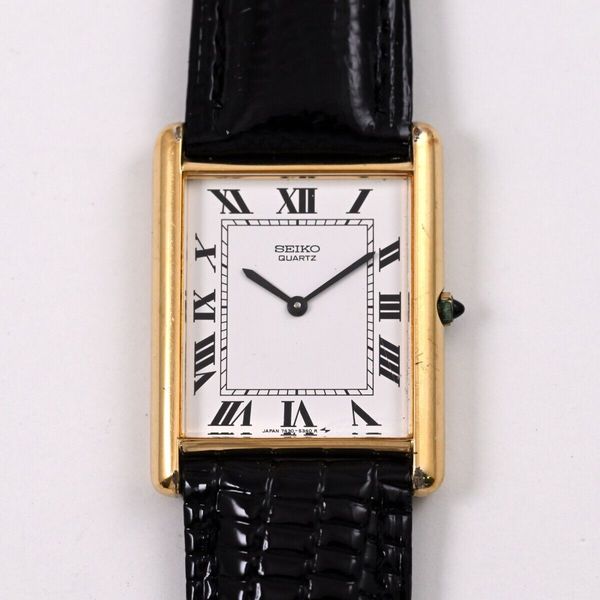SEIKO Chariot Tank Shape White Roman Dial Ref.7430-4000 Watch ...
