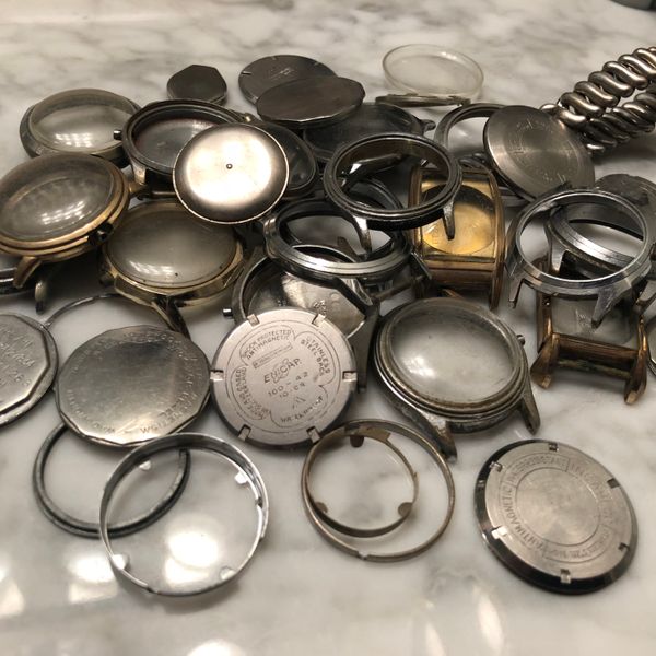 [WTS] HUGE LOT of vintage cases, casebacks, acrylic crystals, and ...