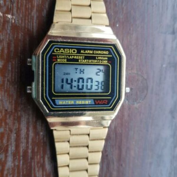 Casio A158W digital watch in gold. Excellent condition. | WatchCharts ...