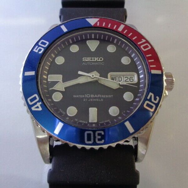 Seiko Diver Mens Watch Day & Date Automatic 7S26-0040 Blue SKX033J Sn ...