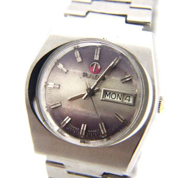 Rado Golden Colt Watch Automatic Men Vintage Purple Day Date 36mm Round ...