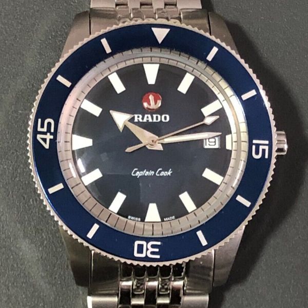 Rado Captain Cook Blue Dial Automatic Men's Watch | WatchCharts Marketplace