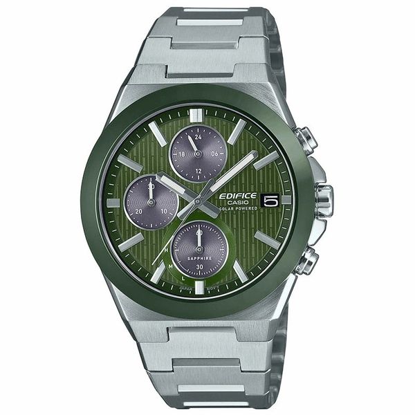 CASIO EDIFICE EFS-S650YD-3AJF Ceramic Bezel Chronograph Green Solar Men ...