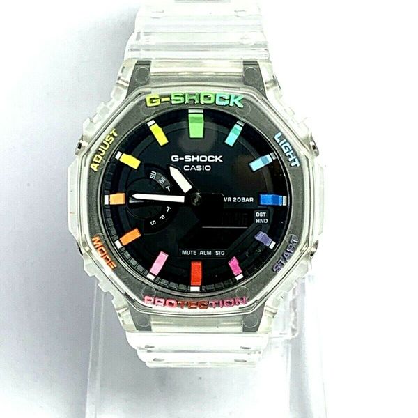NEW "CASIOAK RAINBOW LIMITEDE EDITION" CASIO G-SHOCK WATCH GA-2100SKE ...